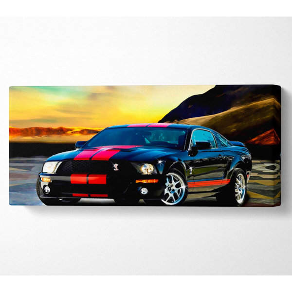 Ebern Designs Shelby Mustang Red Stripes - Wrapped Canvas Panoramic Art ...
