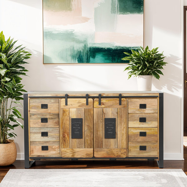 August Grove Everard 160cm Solid Wood Sideboard | Wayfair.co.uk