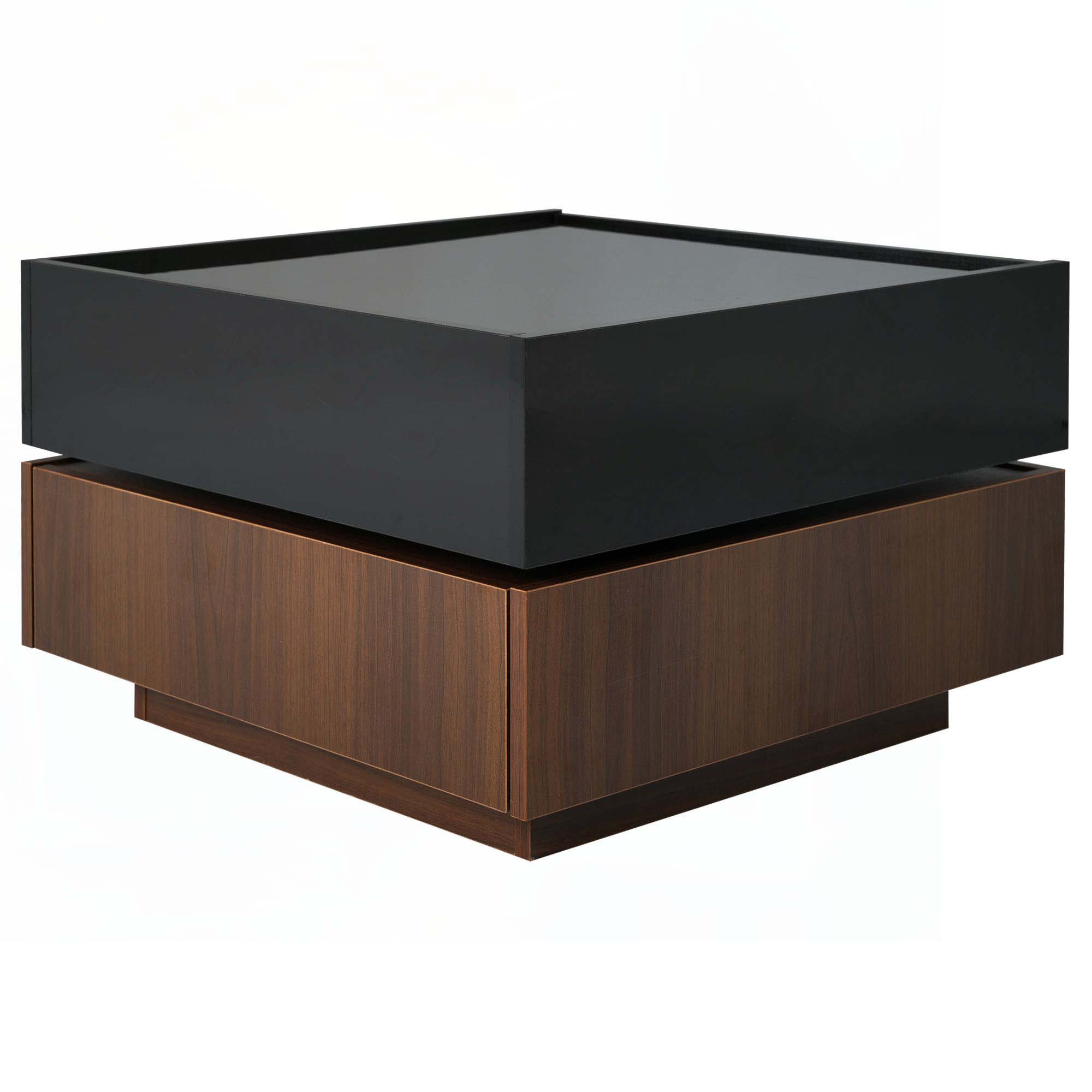 Latitude Run® Square 360°Rotating Coffee Table with 2 Drawers | Wayfair