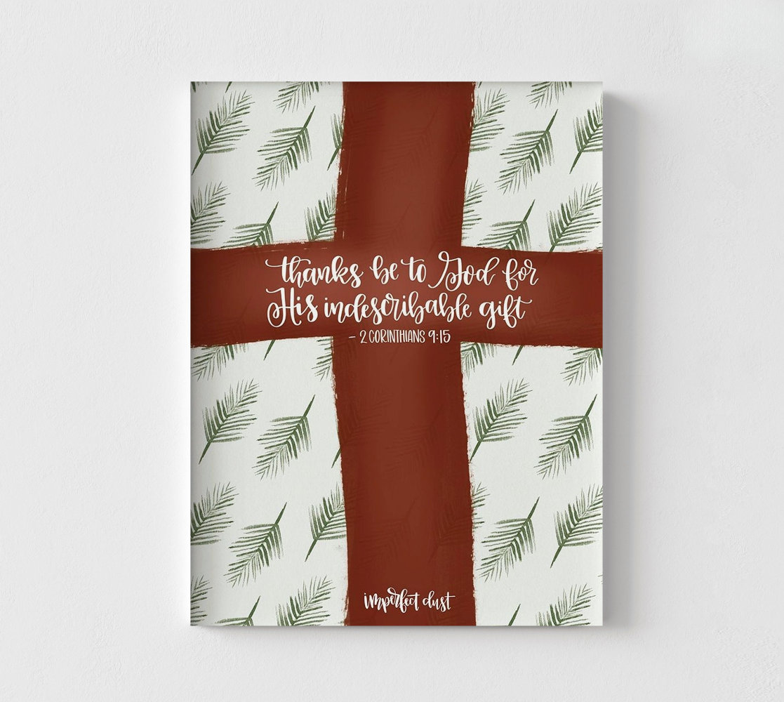 WeFrameArt Indescribable Gift, 2 Corinthians 9:15 Poster, Framed Bible ...