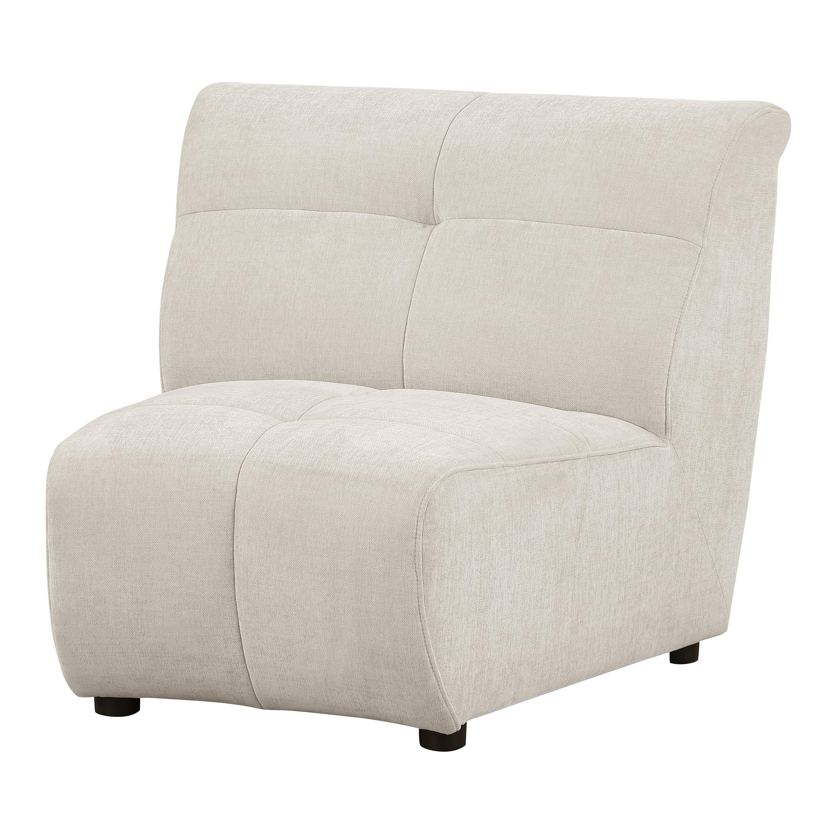 Latitude Run® Upholstered Curved Armless Chair Ivory | Wayfair