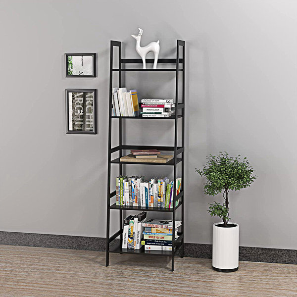Latitude Run® Modern Open Bookcase With 5 Shelves For Bedroom, Living ...