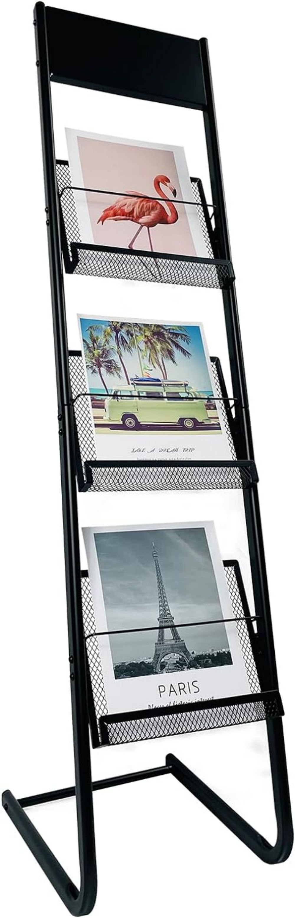 Rebrilliant Floor Standing 3 Layer Magazine Rack, Brochure Display ...