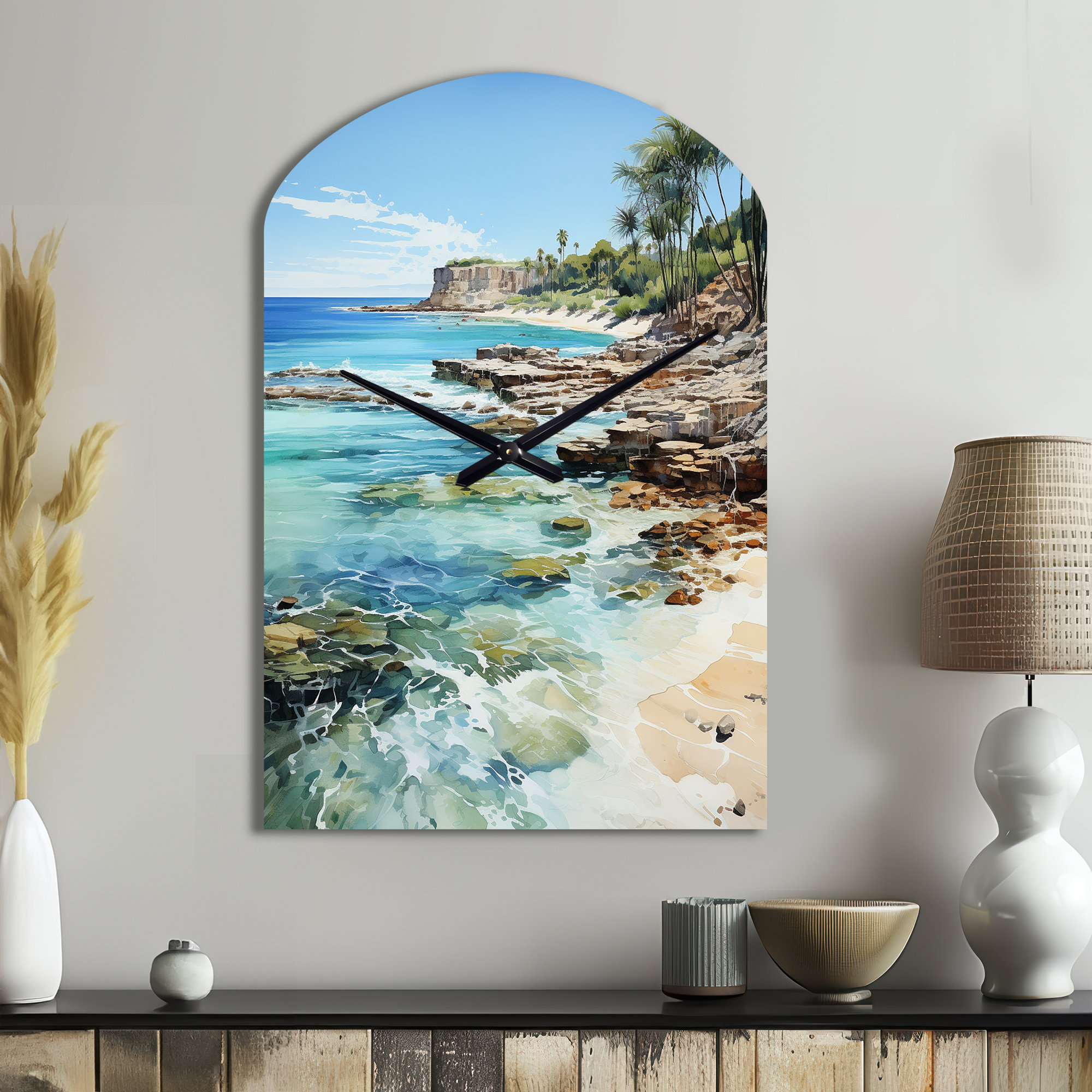 Design Art Beach Photo Tropical Paradise III - Beach Asymmetrical Metal ...
