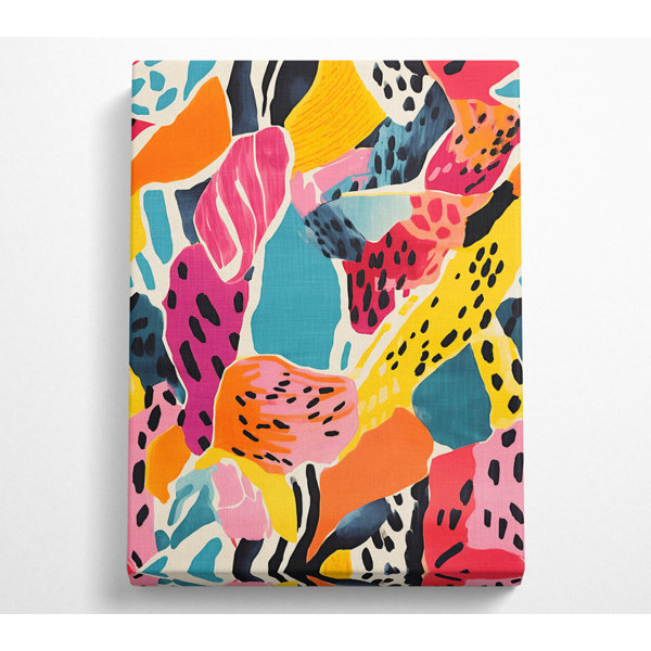 Bright Star Dotted Shapes - Wrapped Canvas Art Prints | Wayfair.co.uk