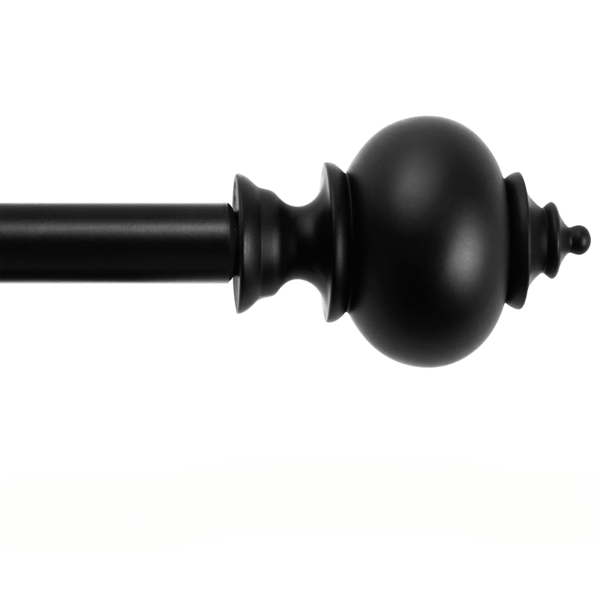 Alcott Hill® Heavy-Duty Black Curtain Rod, Adjustable 48-84 Inch ...