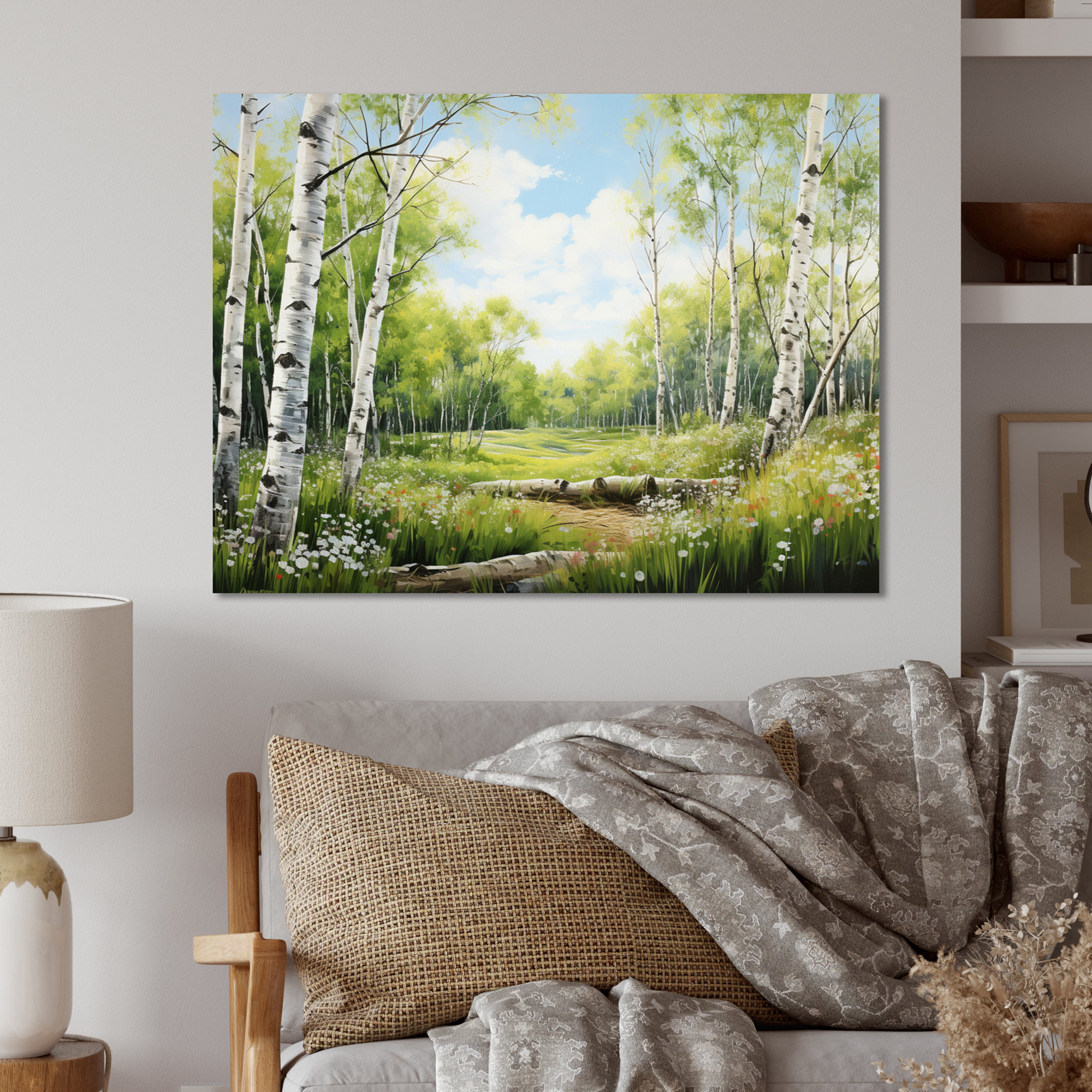 Loon Peak® Birch Woods Spring Awakening IV - Tree Birch Print on Metal ...