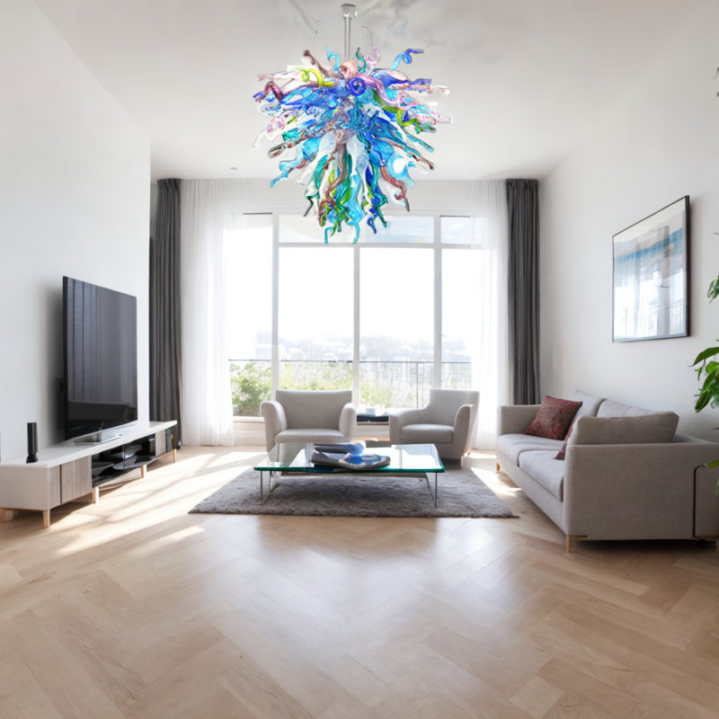 Ivy Bronx glass Led Geometric Chandelier | Wayfair