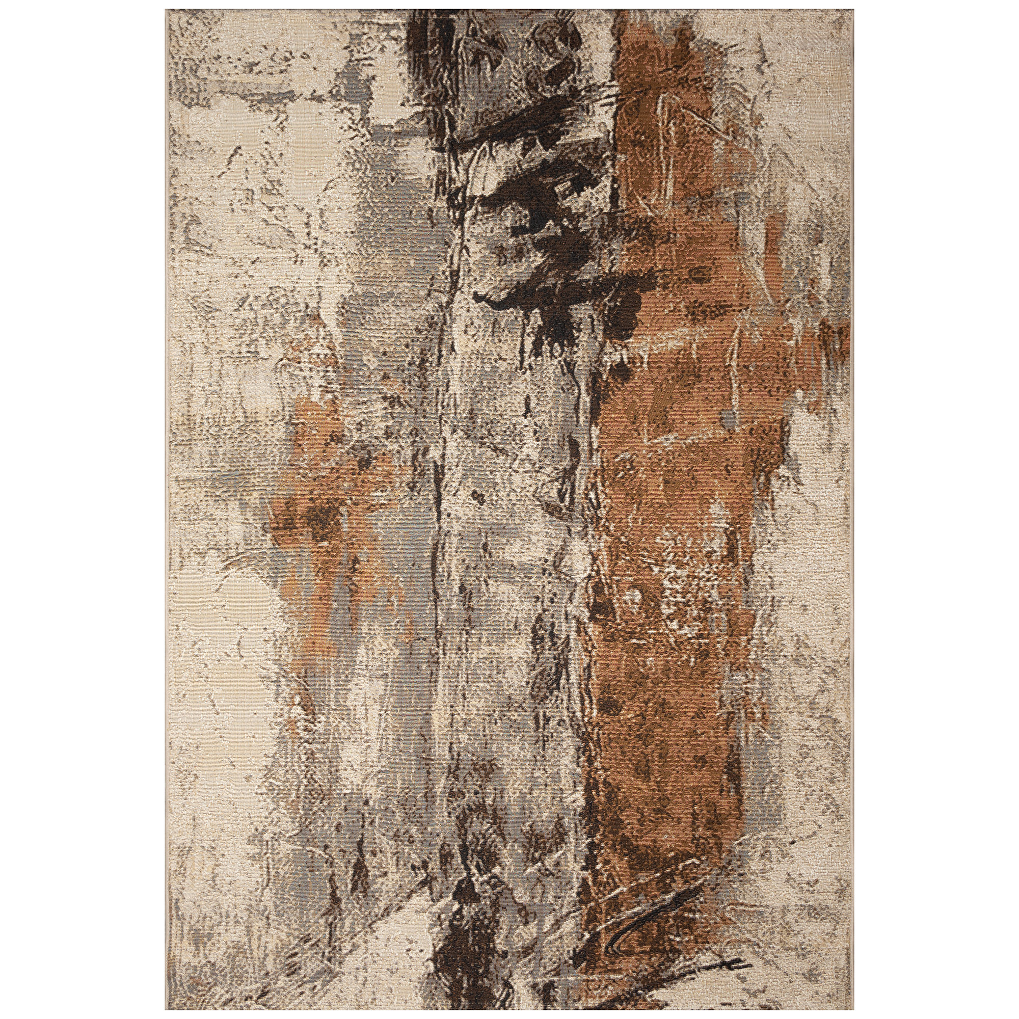 17 Stories Marina Moderne Indoor/Outdoor Rug Bronze | Wayfair