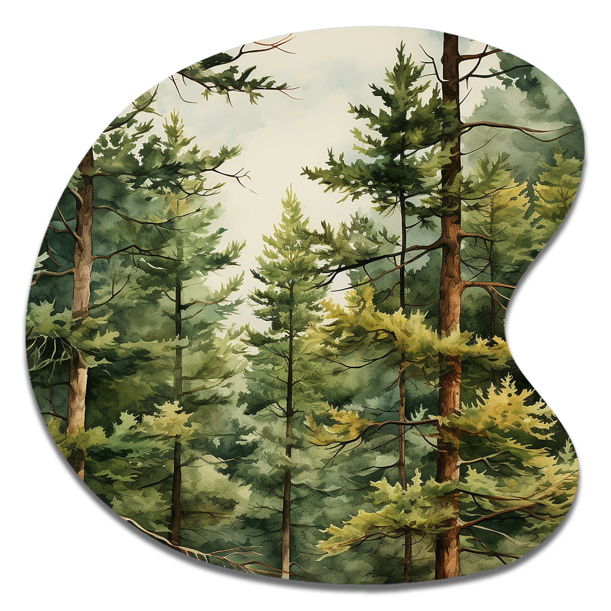 Design Art Pine Tree Symphony II - Tree Pine Drop Shape Asymmetric ...
