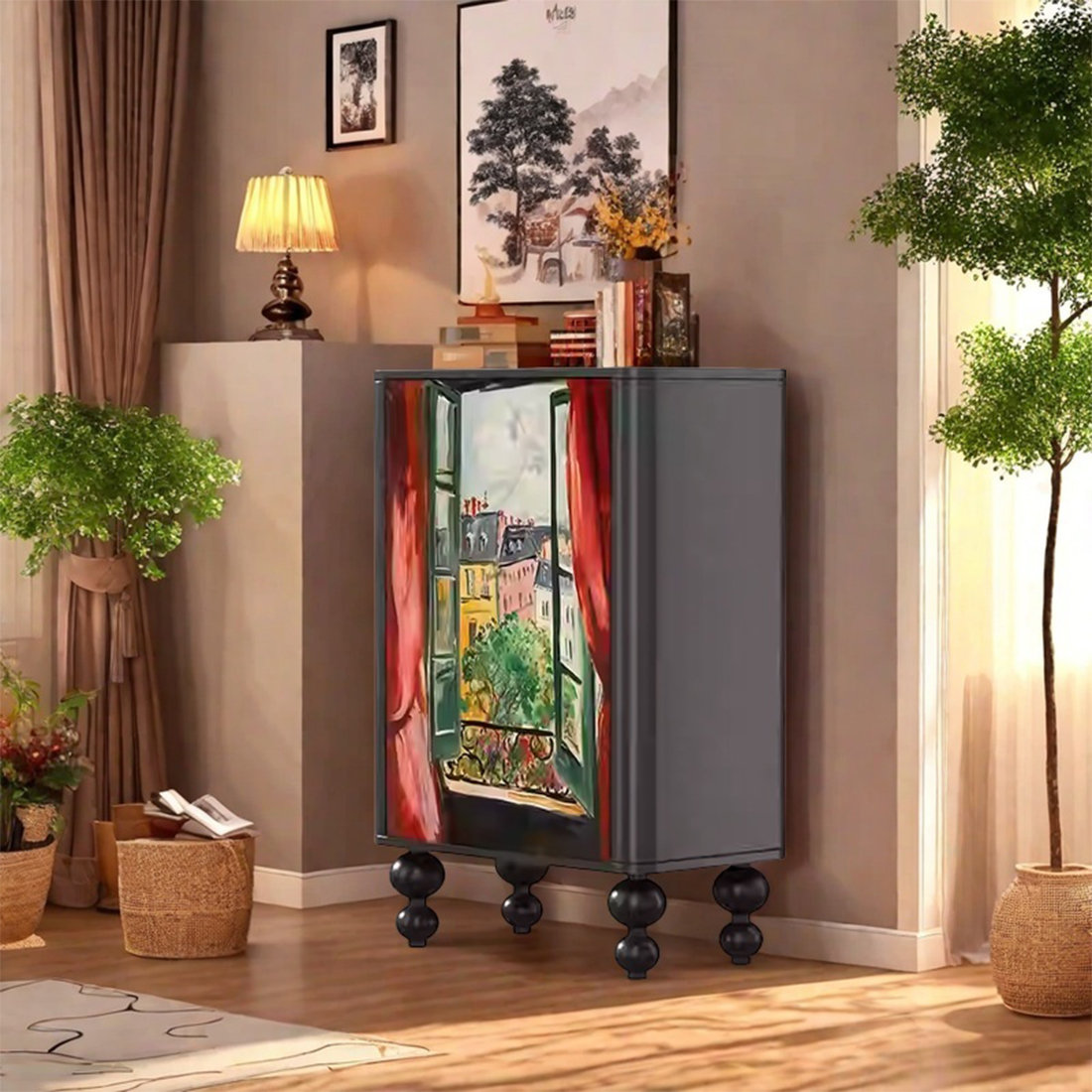 interanest Spacious Storage Cabinet with Ash Wood Frame | Wayfair