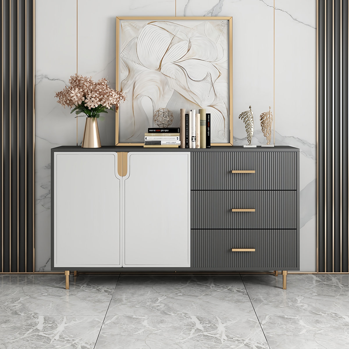 Licalilo Luxury Minimalist Postmodern Storage Cabinet - Wayfair Canada