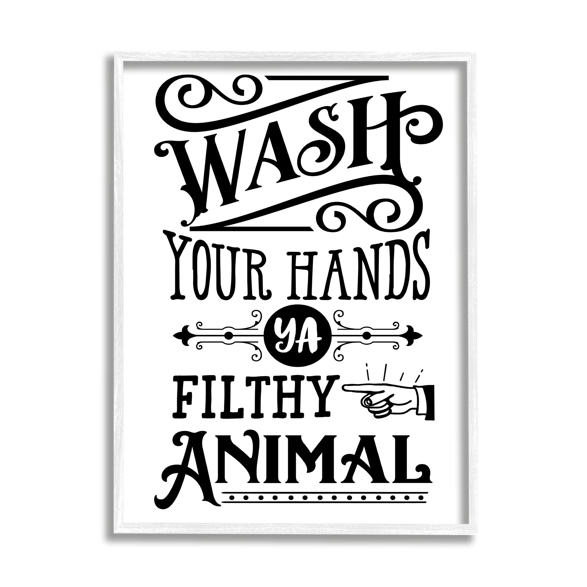 Stupell Industries " Wash Your Hands Vintage Symbol Serif Typography " by Lettered And Lined on ...
