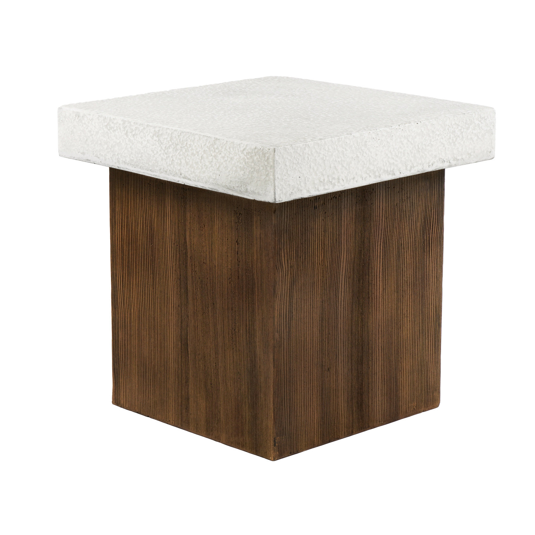 Wrought Studio™ Side Table, Square Shape, Antique White And Natural ...