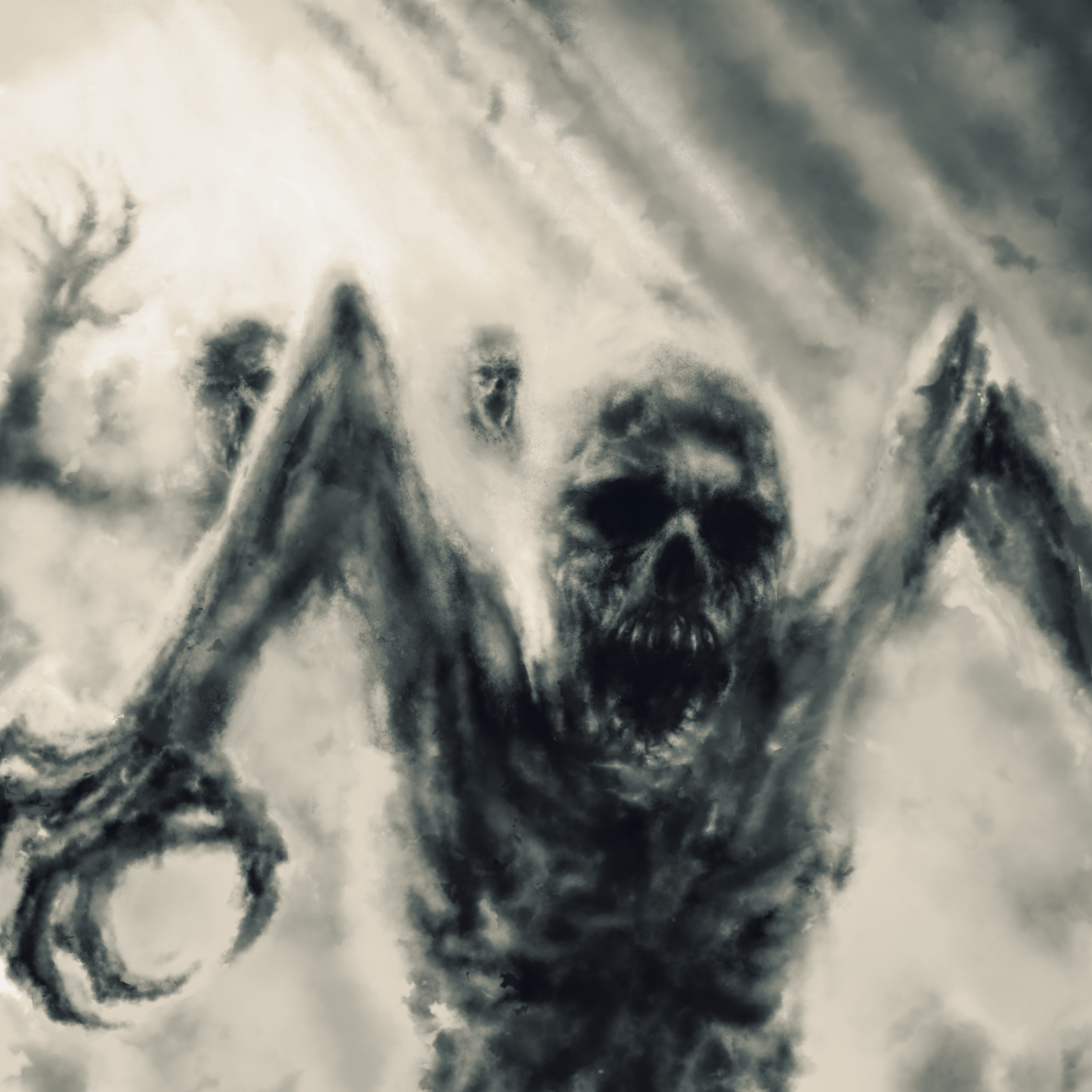 Foundry Select Lucchesi Scary Screaming Demons On Canvas Painting | Wayfair
