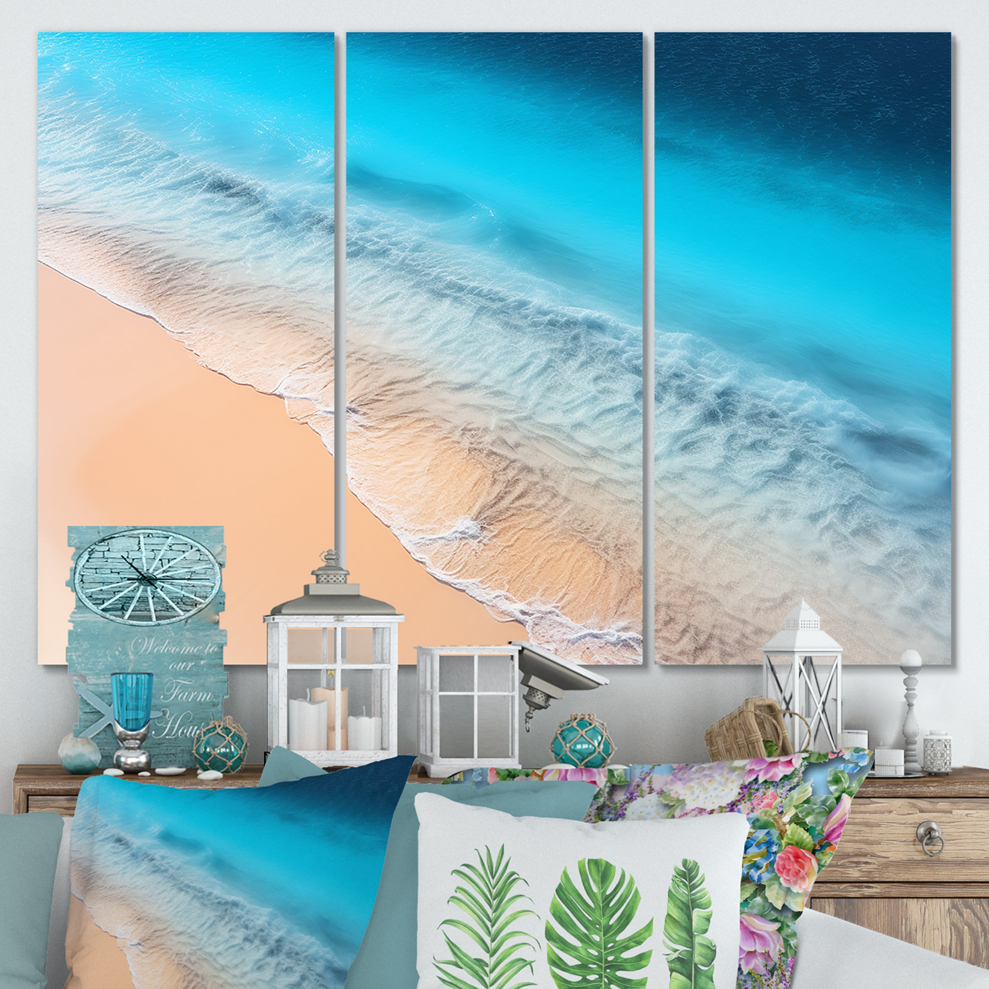 Beachcrest Home Tropical Beach Aerial View Waves IV - Beach & Ocean Wall Art - Wayfair Canada