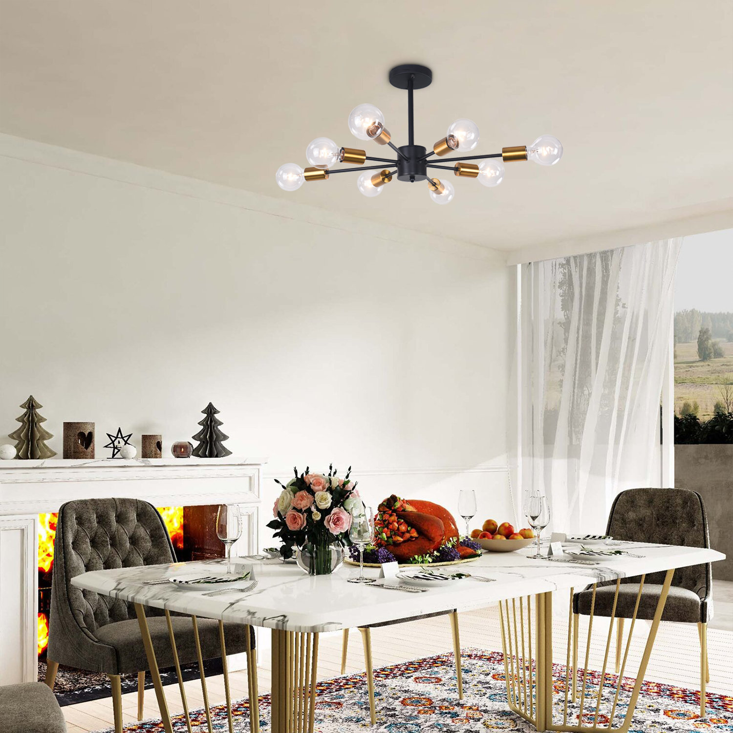 Wade Logan® Edick 8-Light 24.01'' Semi Flush Mount & Reviews | Wayfair