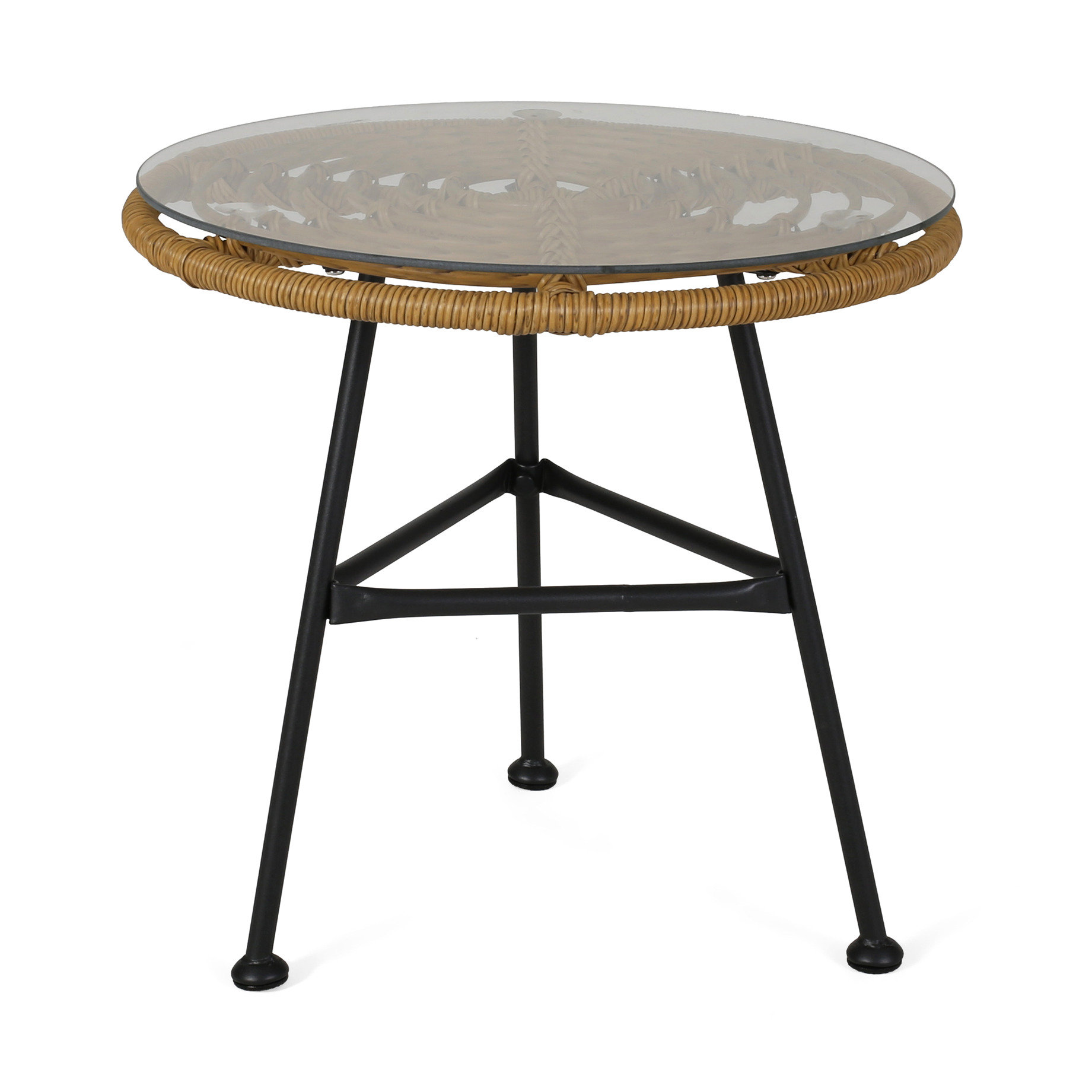 Latitude Run® Alize Modern Side Table With Weave Contemporary Structure ...