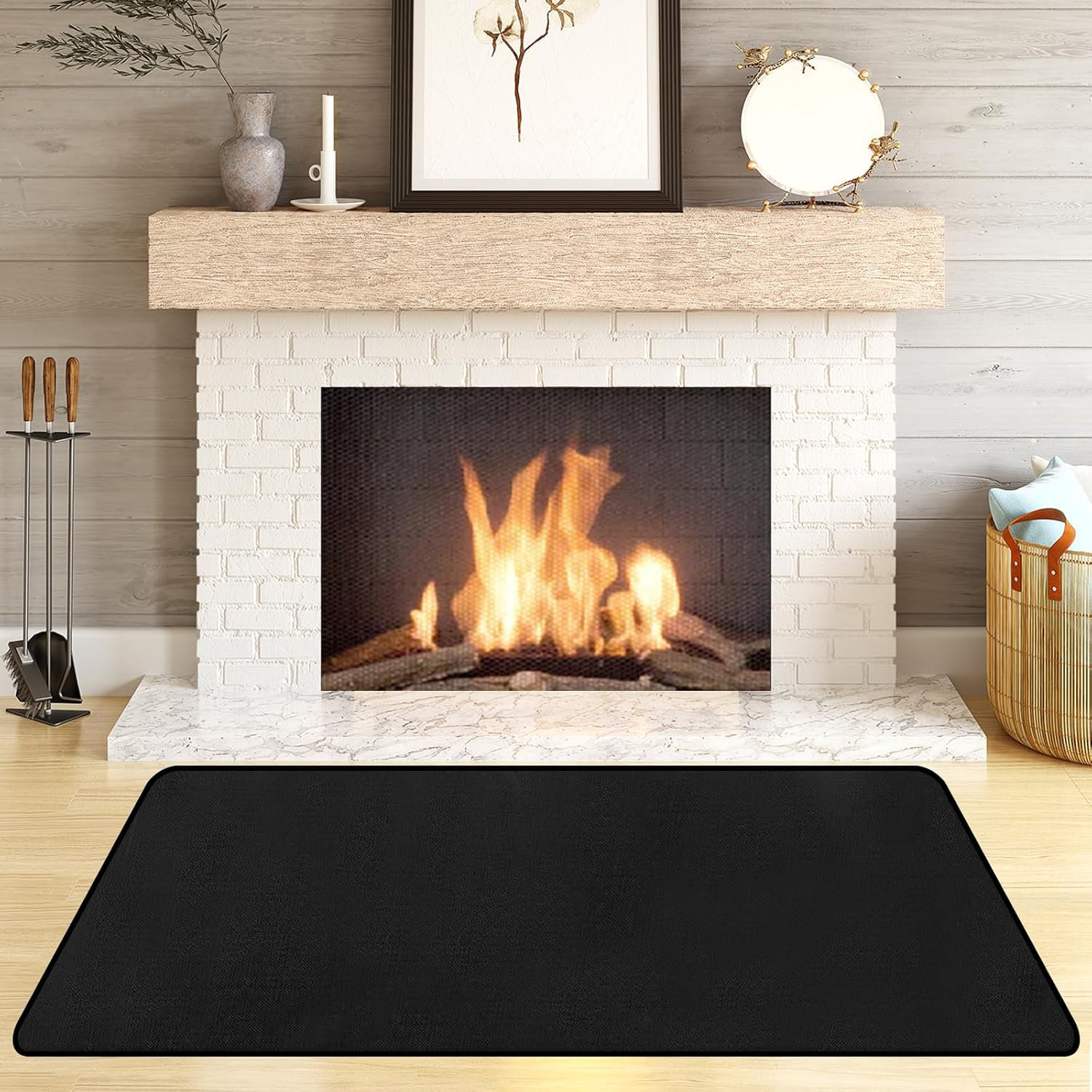 Ebern Designs Hearth Rugs Fireproof, Fireplace Rug, Fireplace Mat ...
