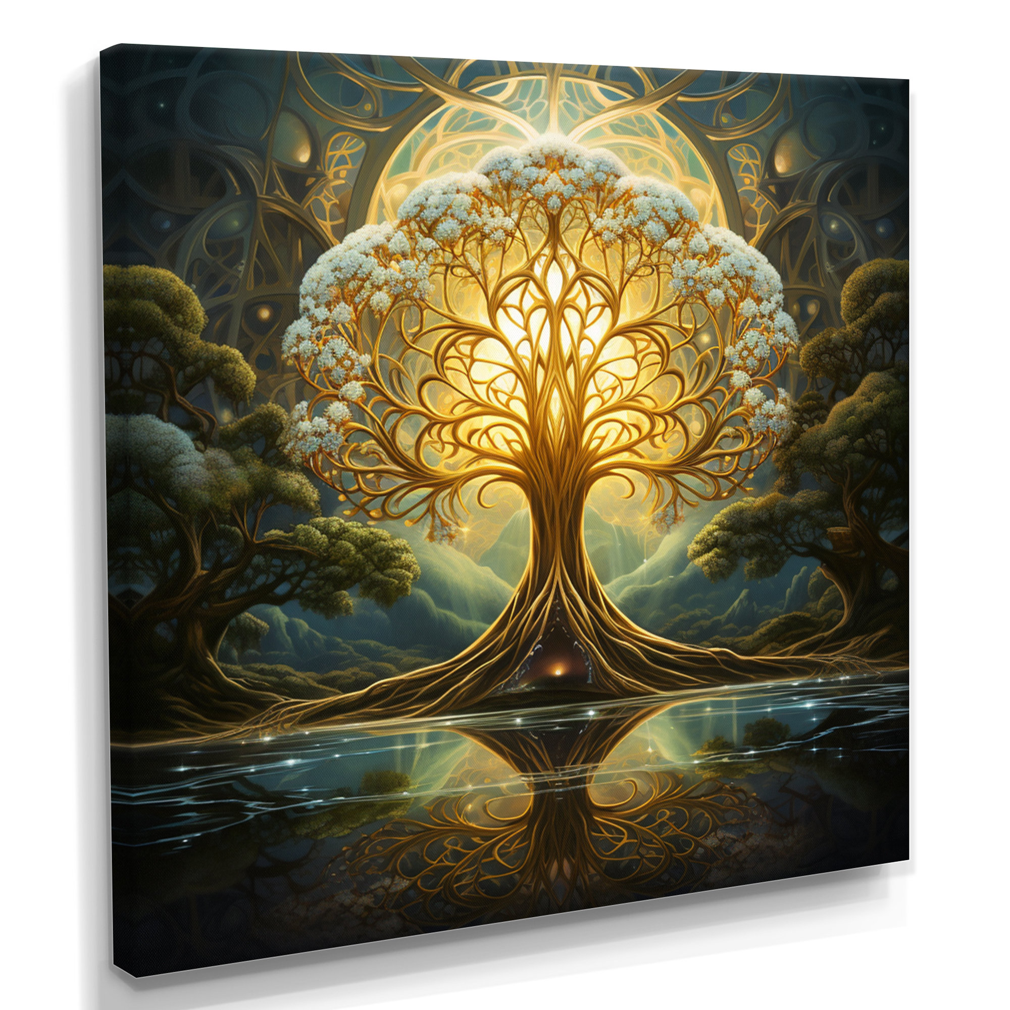 Millwood Pines Magical Tree Of Life Full Moon Magic - Tree Oak Canvas ...