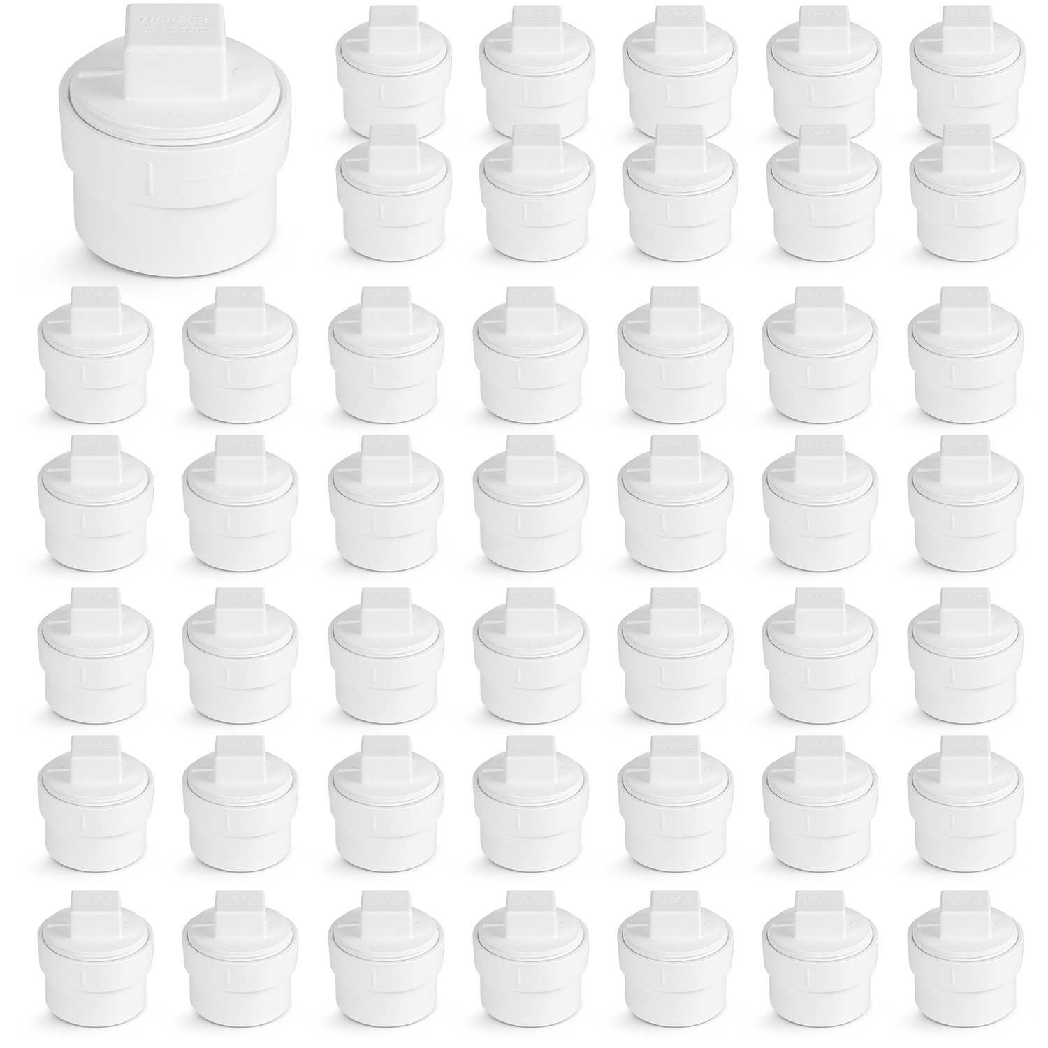 Supply Giant 1-1/2 in. White PVC DWV Cleanout Adapter with C.O. Plug ...