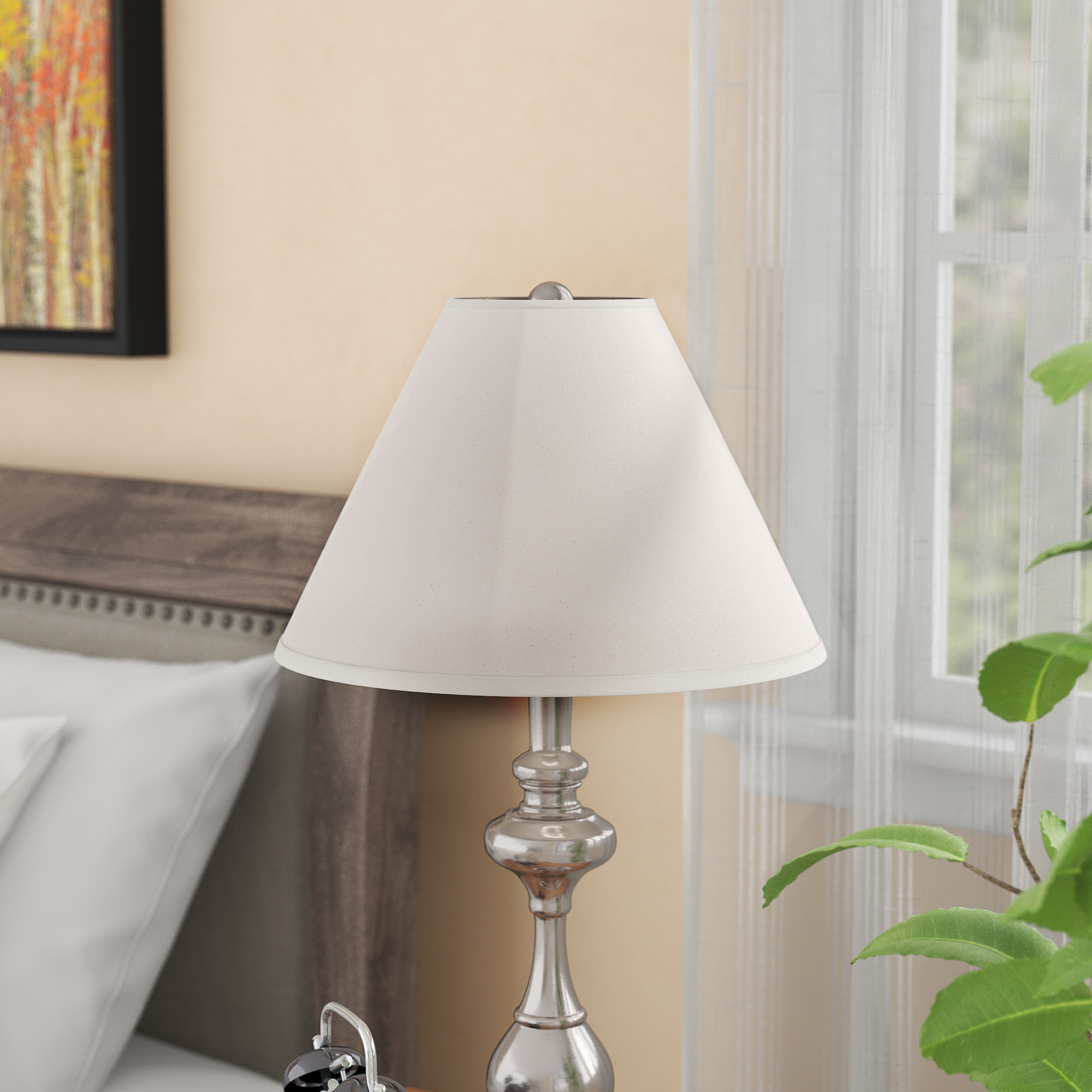 Winston Porter 8" H x 12" W Fabric Empire Lamp Shade (Spider) in Off ...