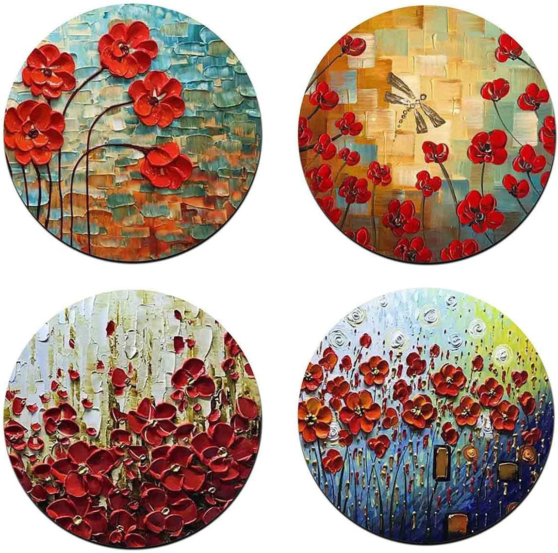 Frifoho Coaster Set - Made Of Recycled Rubber - 4 Piece Set ...