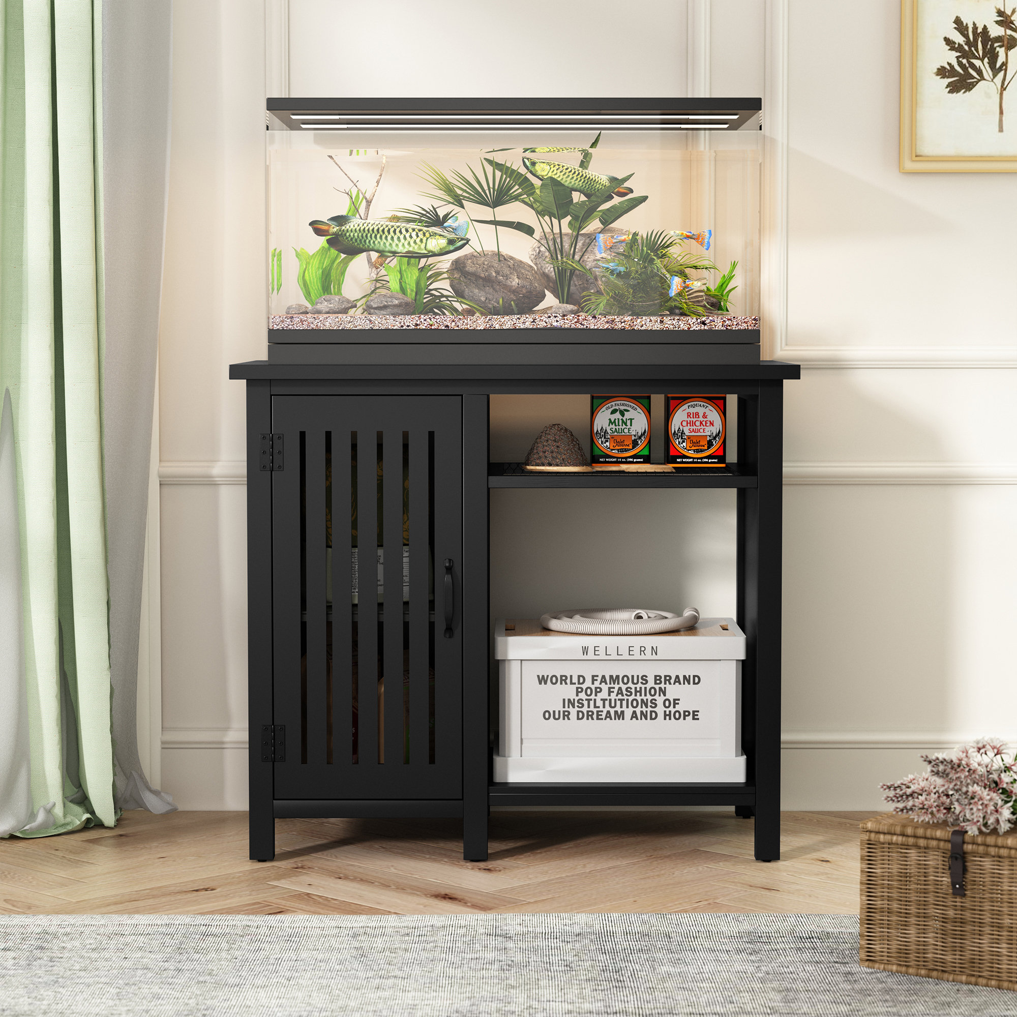 Tucker Murphy Pet™ 40 Elayiah Fish Tank Stand, Heavy Duty Aquarium ...