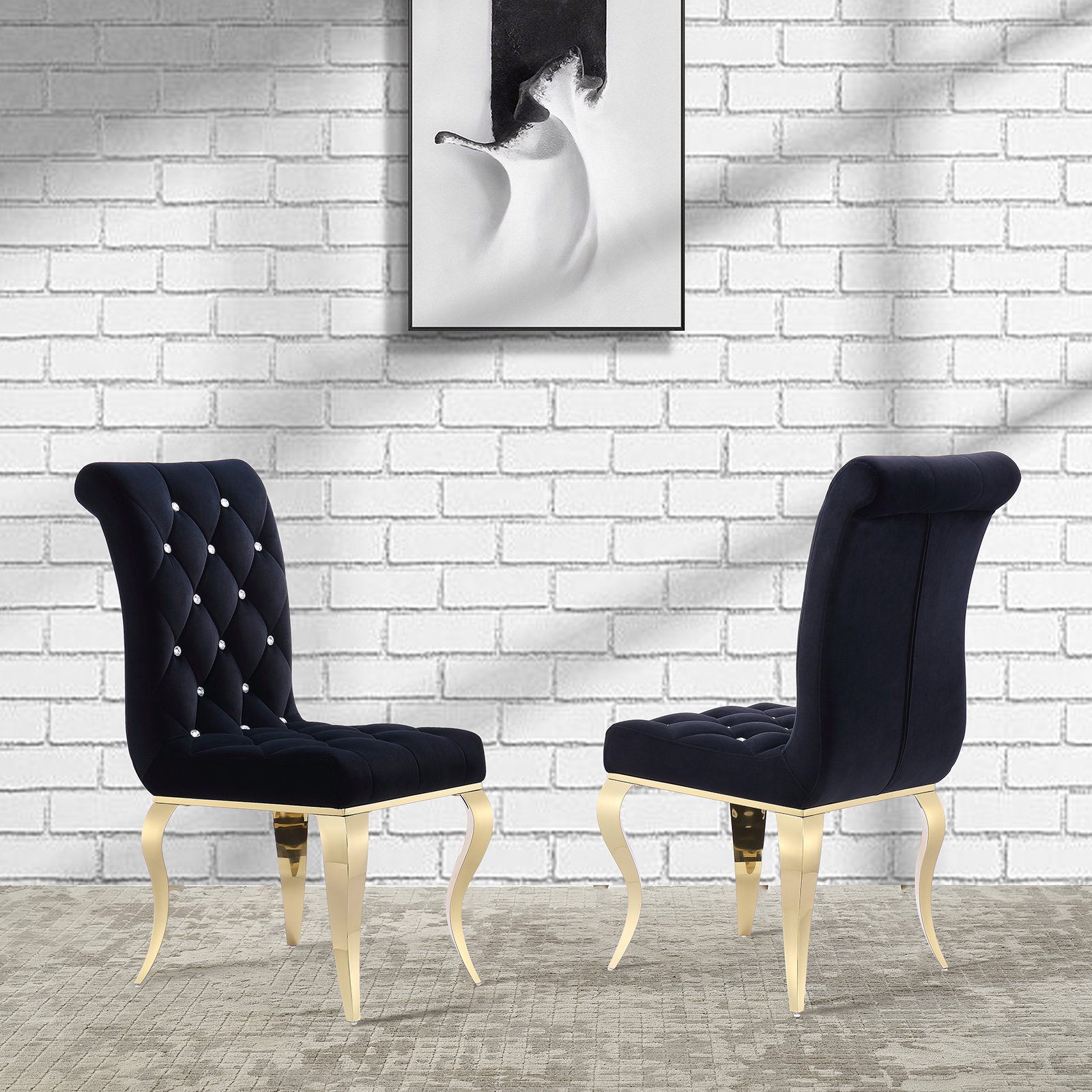 Hokku Designs Maribela Velvet Side Chair Dining Chair | Wayfair