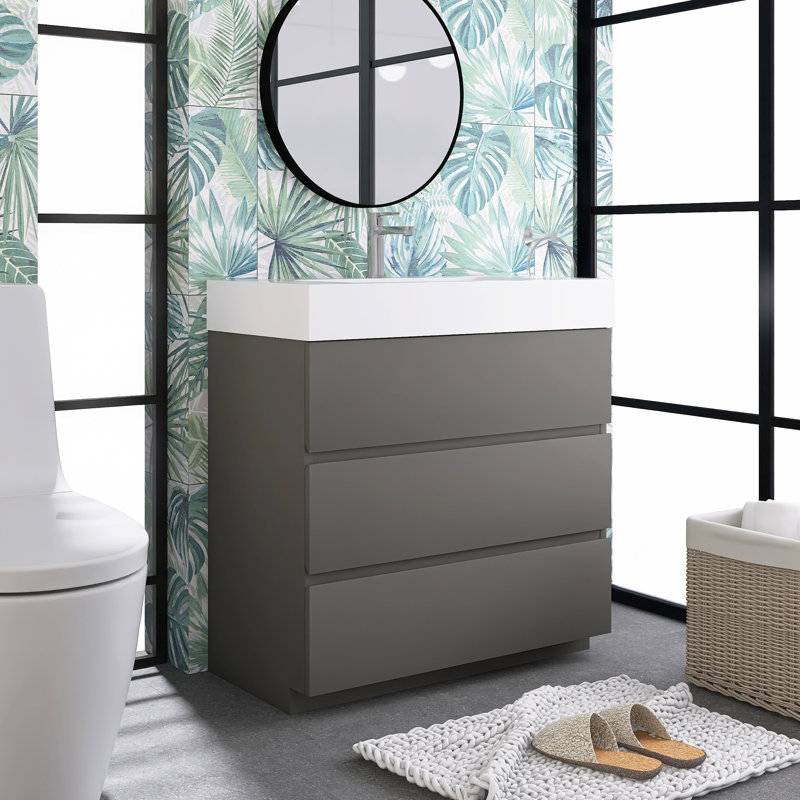 Latitude Run® Kateryna 36" Single Freestanding Bathroom Vanity Set with ...