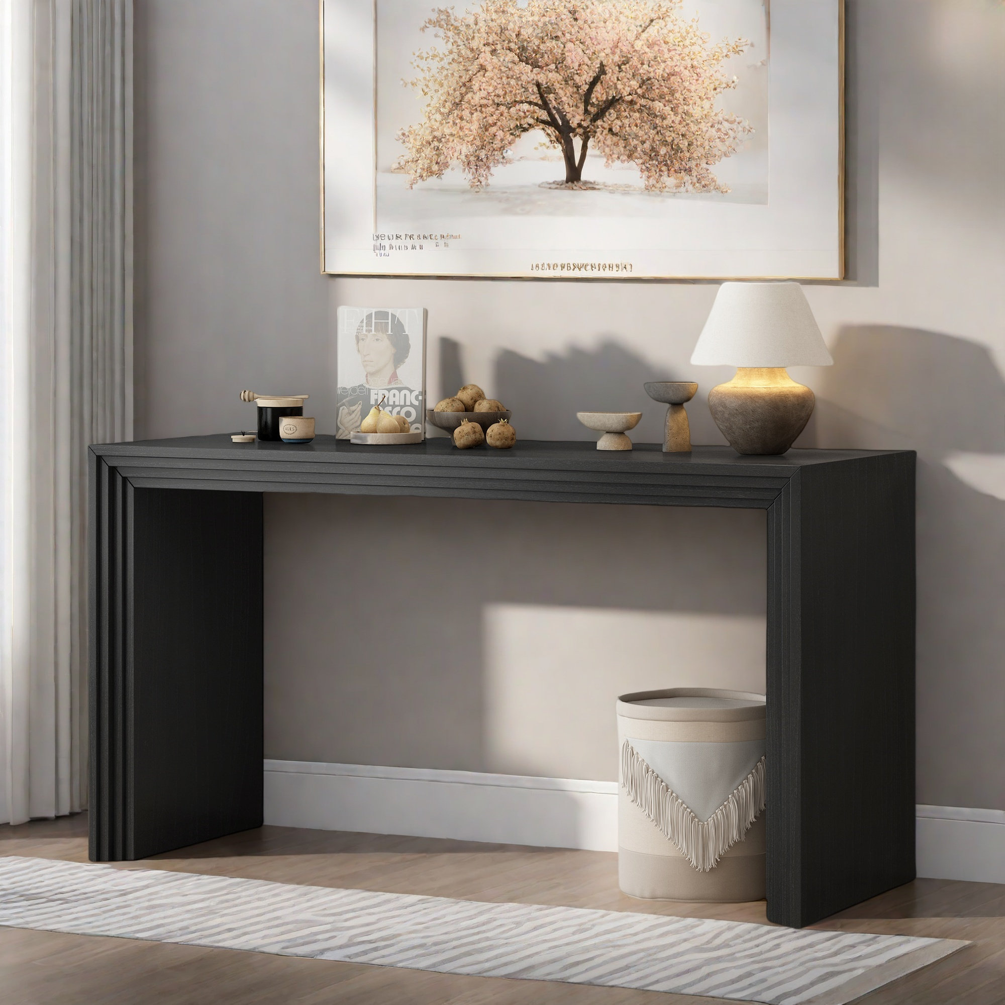 Lark Manor Console de style moderne avec un design rayé unique ...