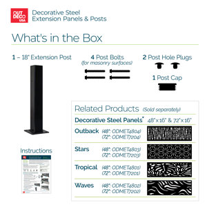 OUTDECO 18" Galvanized Steel Wall Extension Post, Black & Reviews | Wayfair