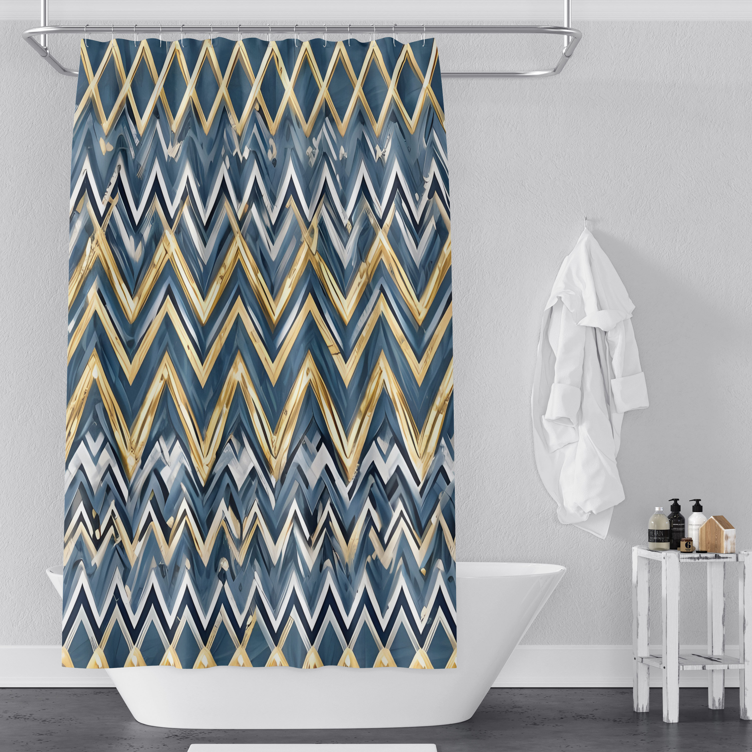 East Urban Home Constina Chevron Shower Curtain | Wayfair