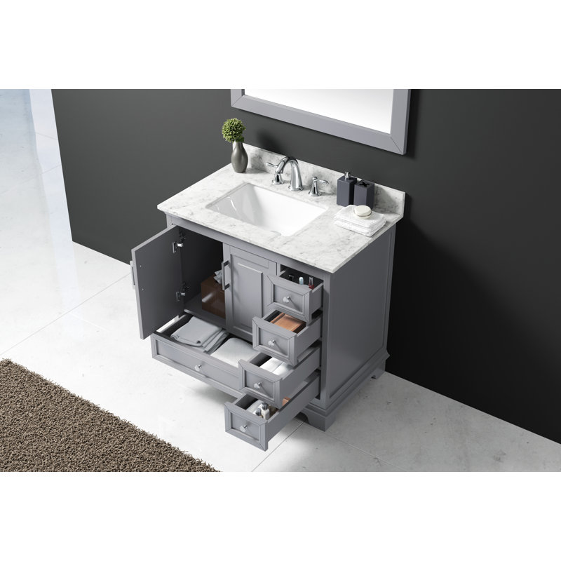 Rosecliff Heights Orin Bathroom Vanity with Carrara Marble Top | Wayfair