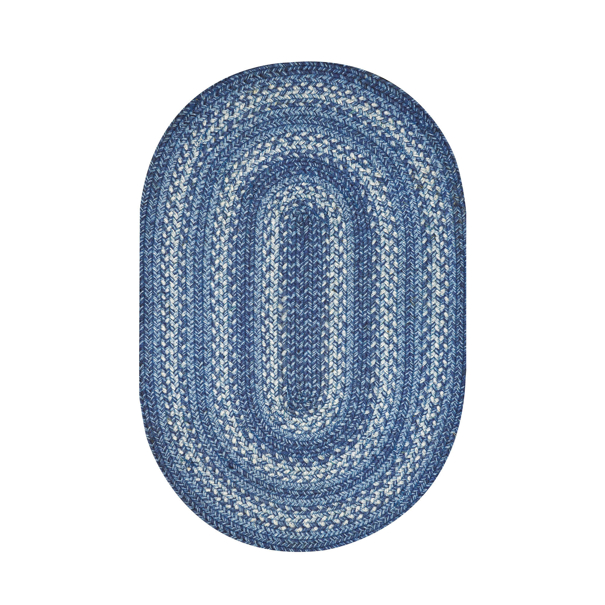 August Grove Denim Blue Braided Rug, a Country Style Rug and Jute Area ...