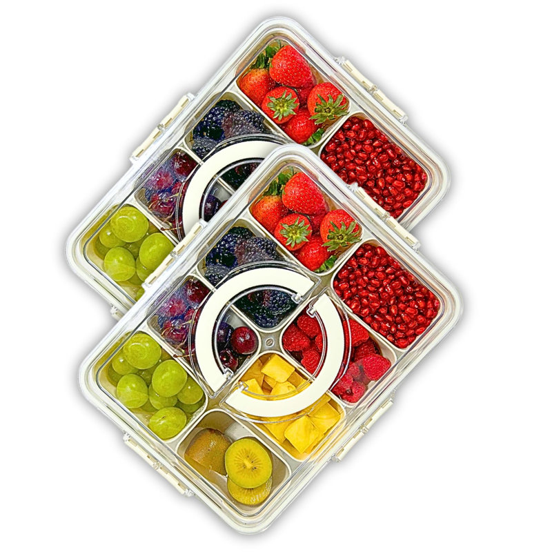 Prep & Savour Clear Fruit Vegetable Snack Candy Nuts Serving Tray | Wayfair
