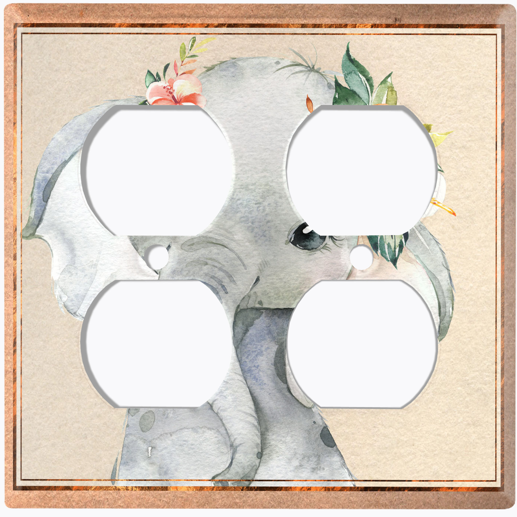 WorldAcc Animals 2 - Gang Duplex Outlet Standard Wall Plate | Wayfair