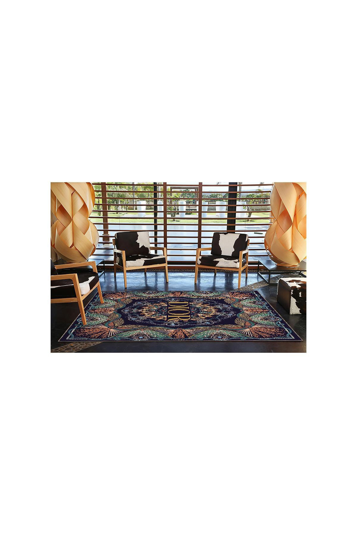 Hokku Designs Text Patterned Woven Base Rug | Wayfair