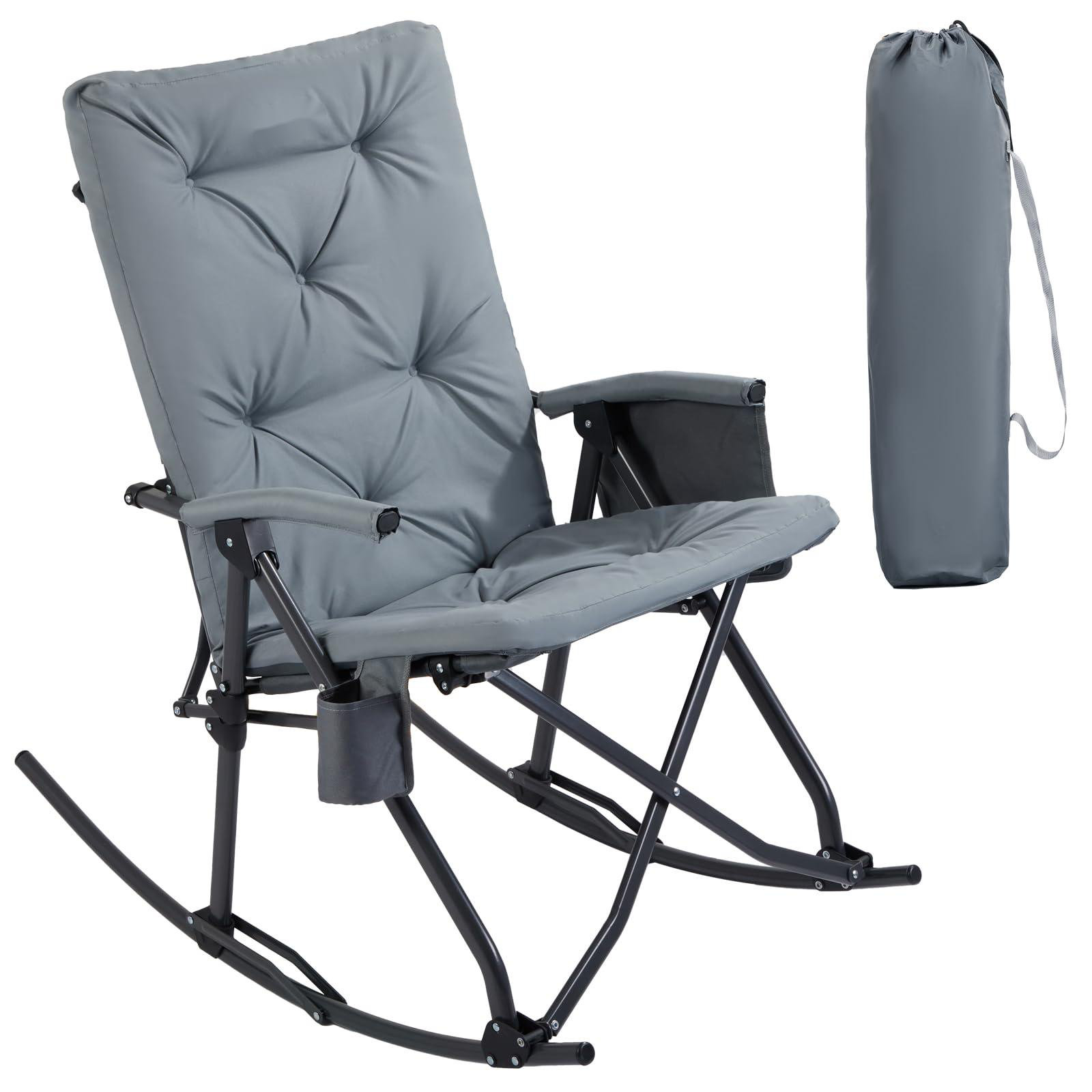 Corrigan Studio® Folding Rocking Chair Indoor & Outdoor Thick Padded ...