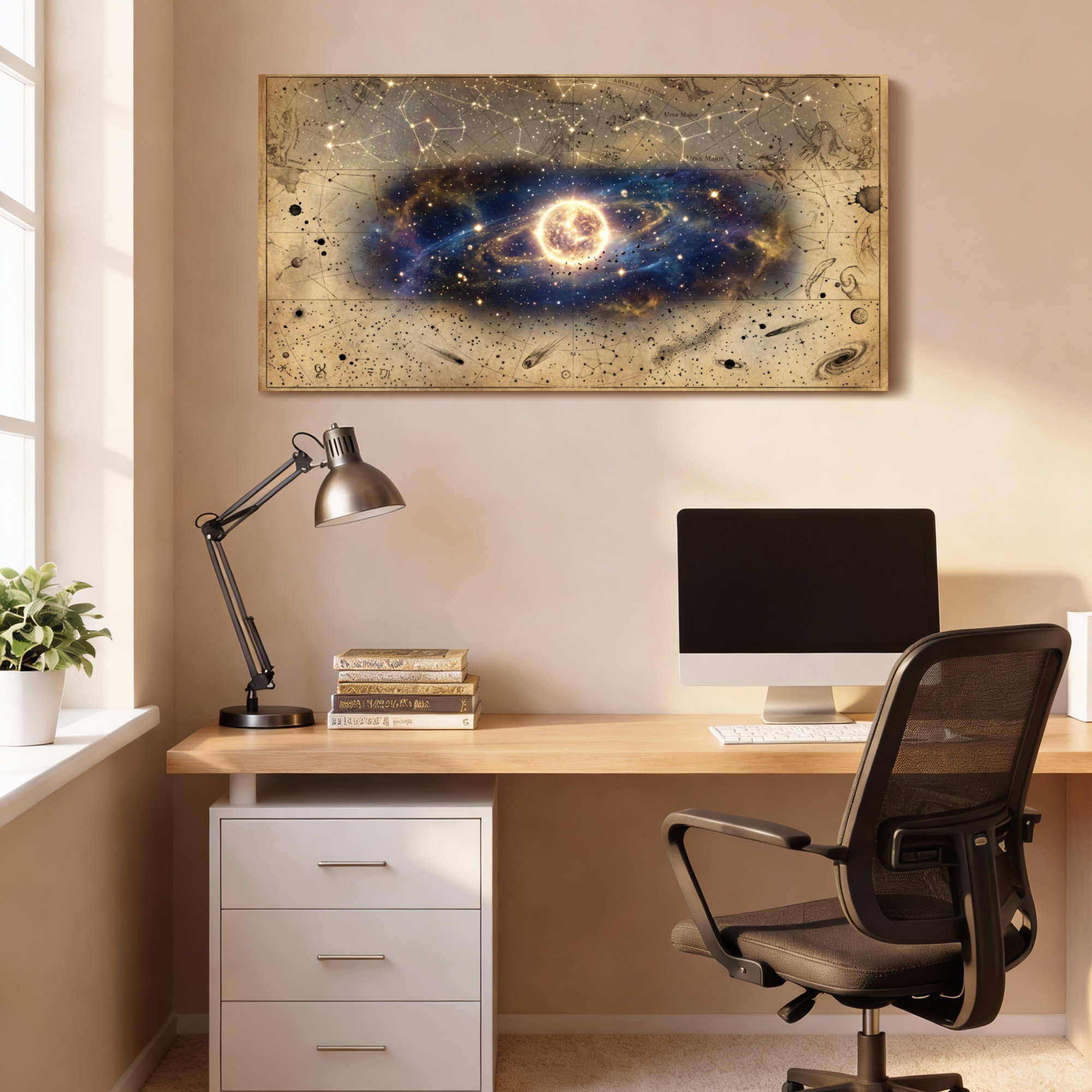 Red Barrel Studio Galaxy And Constellation Map Canvas Wrapped Wall Art ...