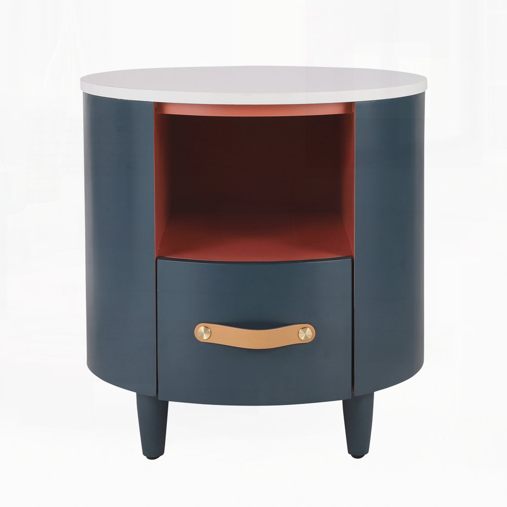 Mercer41 Modern Round Nightstand With Storage Drawer - Wayfair Canada