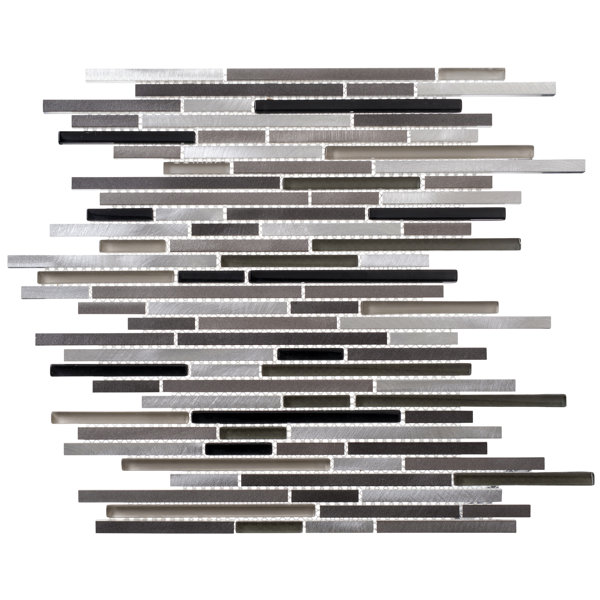 Andova Klein- Bache Aluminum & Glass Random Brick Mosaic Kitchen ...