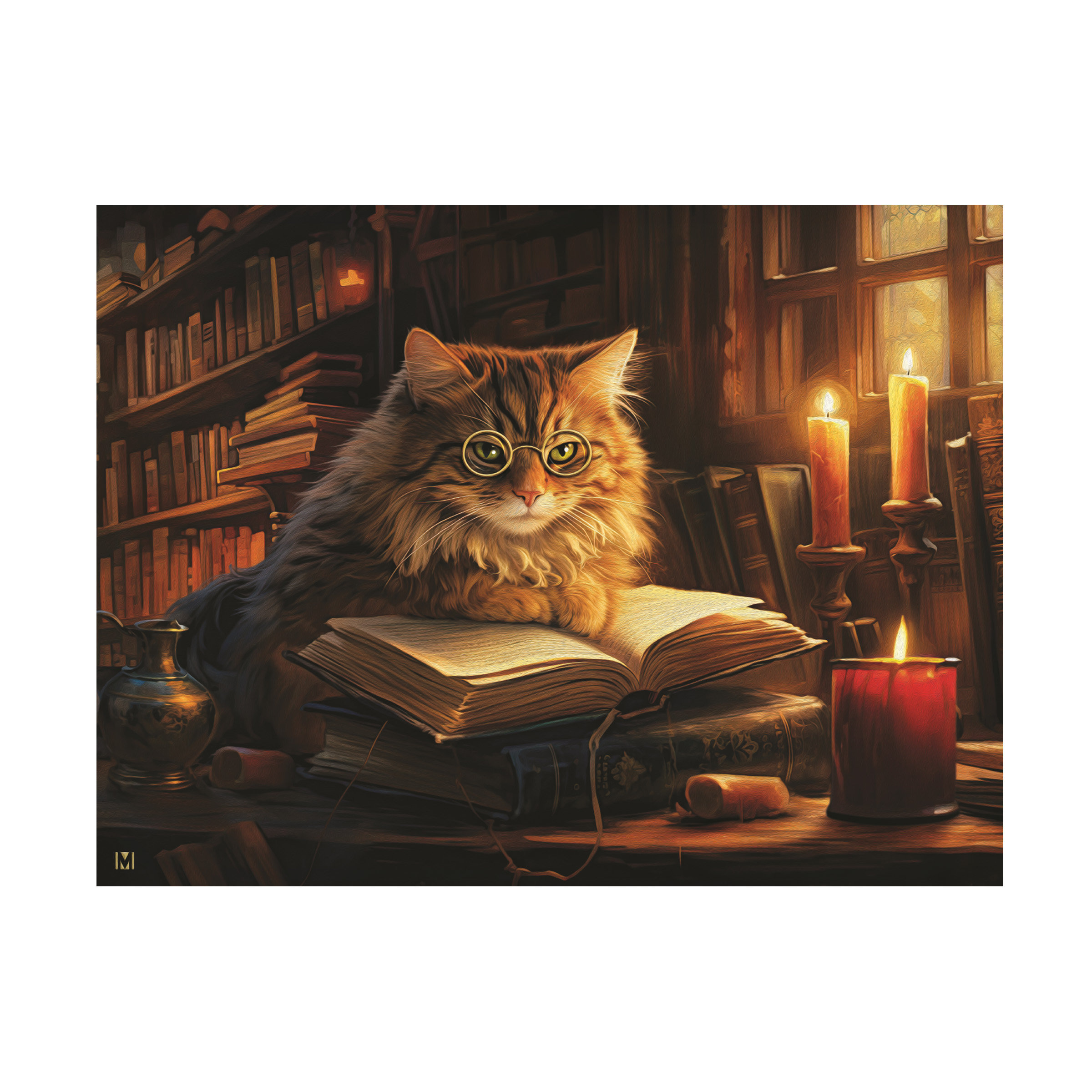 Winston Porter Michael David Ward Book Shop Kitty Canvas Art | Wayfair