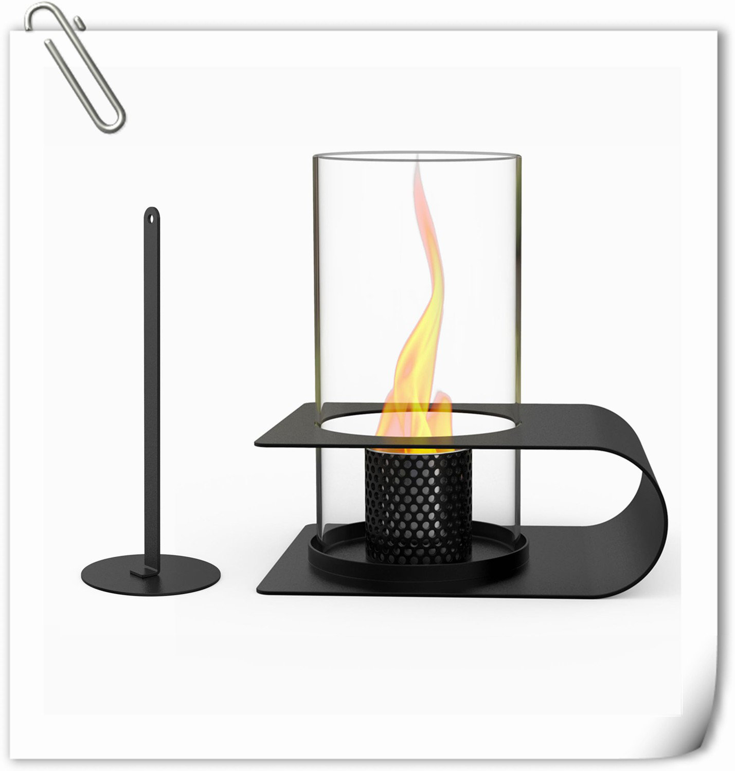 GLOBAL GIRLS LLC Tabletop Fire Tabletop Fireplace with Flame Guard ...