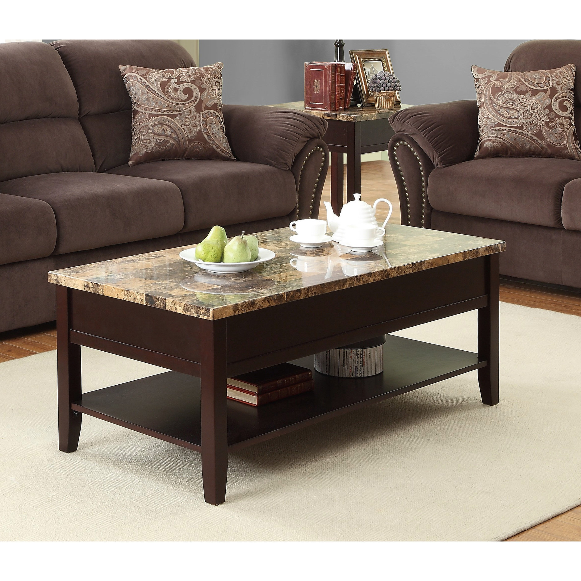 Lark Manor™ Rectangular Lift Top Cocktail Table With Dark Cherry Finish ...
