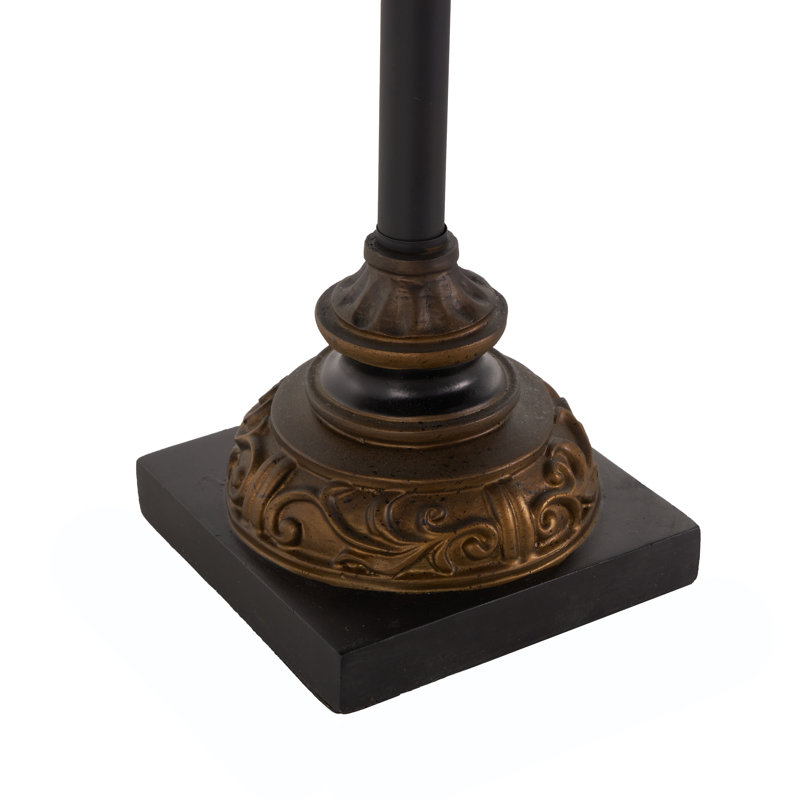 Fleur De Lis Living Cintron Metal Antique Style Brass Buffet Lamp with ...