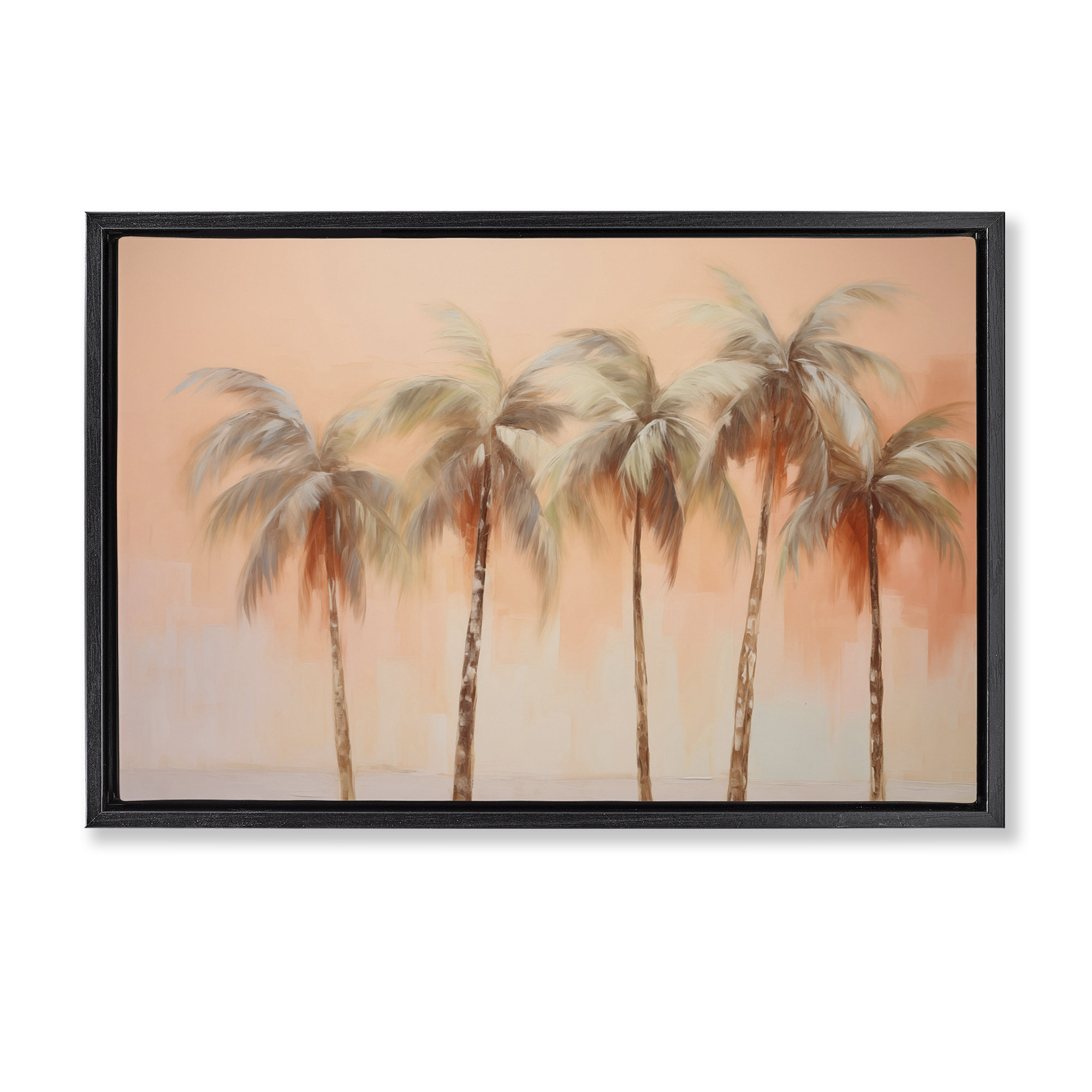 Bay Isle Home™ Soft Palm Tree Lineup Framed Floater Canvas by Arlington ...