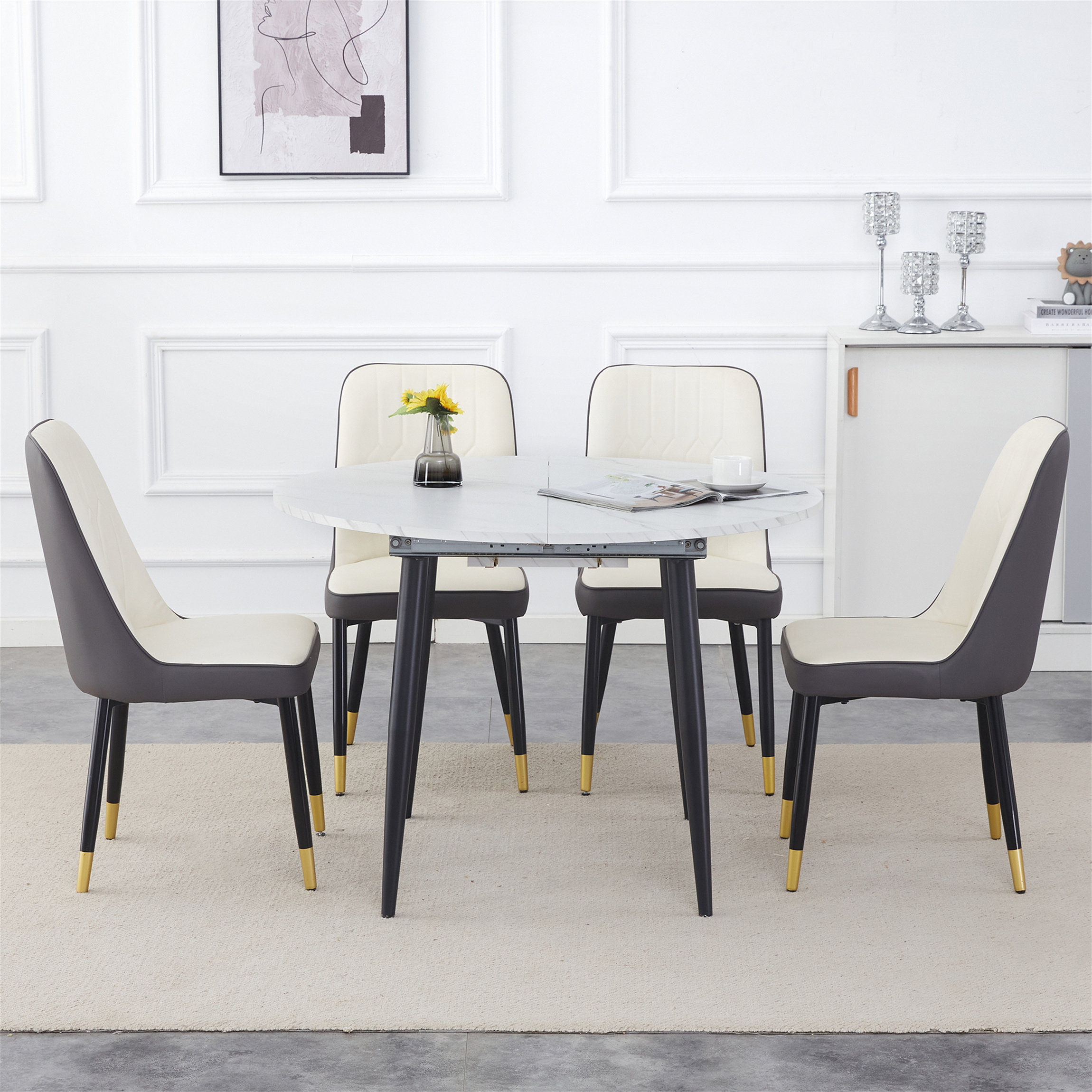 David Table And Chair Set.Modern Extendable MDF Dining Table.The Table ...