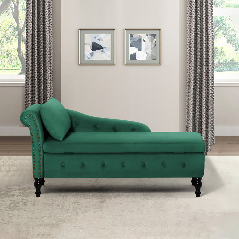 House of Hampton® Hayliegh Velvet Chaise Lounge | Wayfair