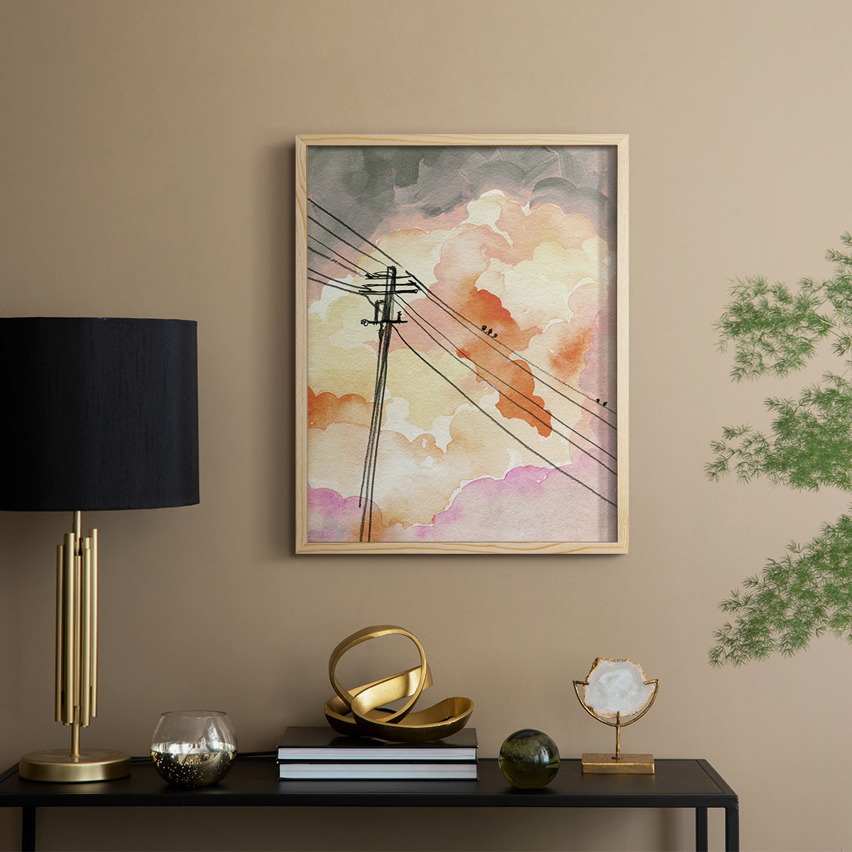 Red Barrel Studio® Cloudy Communication II Framed Print - Solid Wood ...